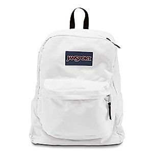 JanSport SuperBreak Backpack - School, Travel, or Work Bookbag with Water Bottle Pocket - White