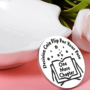 Funny Decision Destiny Flip Coin for Readers Chirsatams Stocking Stuffers for Booklovers Friend Girl Boy Decision Maker Coin for Reading Lover Valentines Birthday Gift for Women Men Writers Teachers
