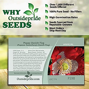 Outsidepride Papaver Somniferum Poppy Danish Flag Garden Flowers - 5000 Seeds