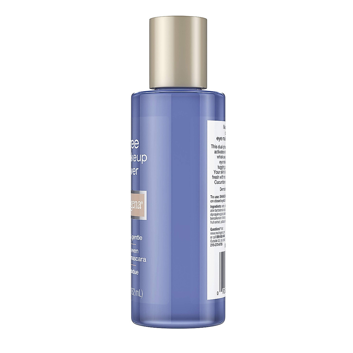 Neutrogena Oil-Free Liquid Eye Makeup Remover, Residue-Free, Non-Greasy, Gentle & Skin-Soothing Makeup Remover Solution with Aloe & Cucumber Extract for Waterproof Mascara, 5.5 fl. oz