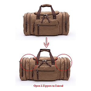 Duffle Bag for Travel, Large Canvas Duffel Bag for Travelling Overnight Weekender Bag Carry On Bag for Men Women Black