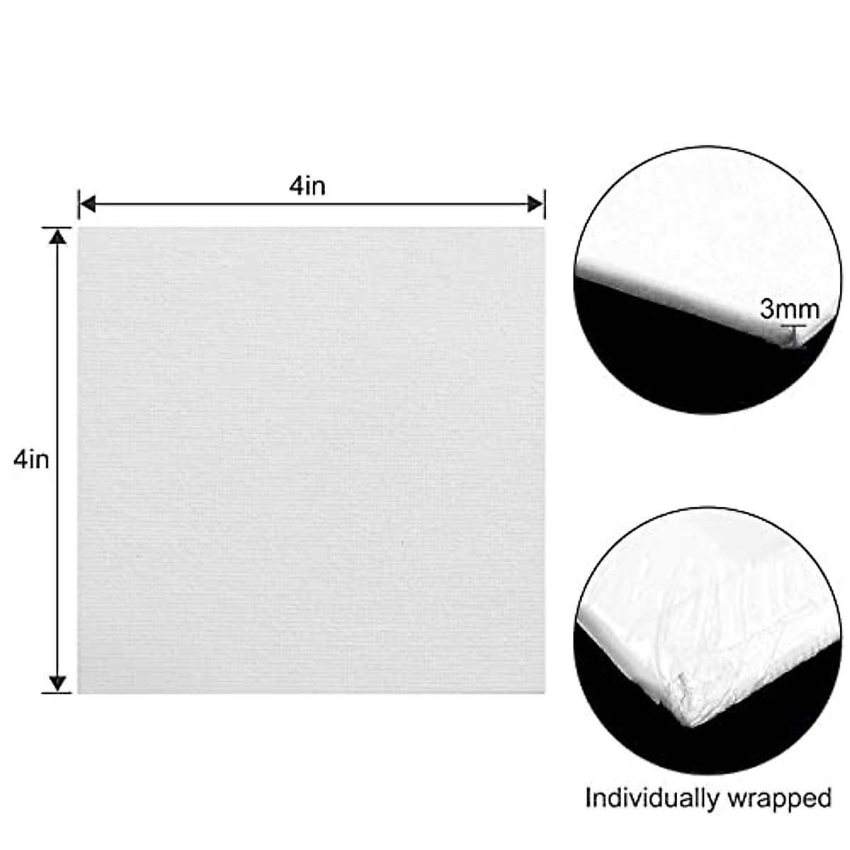 Dele 24 Pack Mini Canvas Panels 4x4 Artist Canvas Boards, Double-Wrapped Acid Free Small Art Canvas Value Pack for Oil & Acrylic Painting.