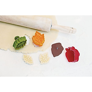 Talisman Designs Plunger Style Pie Crust Cutters, Fall Design, 4-Piece Set