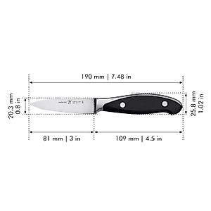 HENCKELS Forged Synergy Paring Knife, 3-inch, Black/Stainless Steel