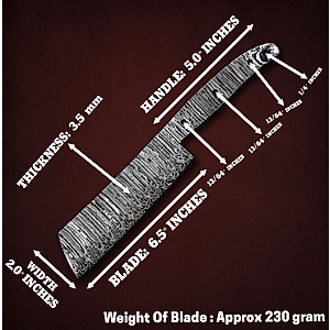 Hercules Knives Custom Hand Forged Damascus Steel Blank Blade Nakiri Knfe chef Knife Blade Damascus Blade Billet Handmade Knife Making Supply