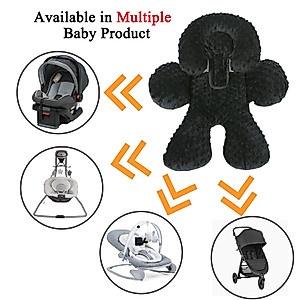 Pro Goleem Infant Car Seat Insert, Baby Head Neck Body Support, Soft Minky Newborn Car Seat Insert, 2-in-1 Reversible, Boys and Girls, Black
