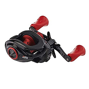 Abu Garcia Max X Low Profile Baitcast Reel, Size LP (1539734), 4 Stainless Steel Ball Bearings + 1 Roller Bearing, Synthetic Star Drag, Max of 15lb | 6.8kg, Left-Handed - Box, Multi