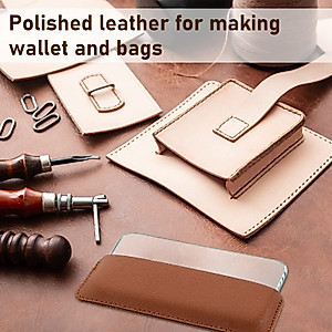 Remagr 2 Sets Leathercraft Glass Slicker for Burnishing Leather Burnisher Leather Burnishing Tool with Faux Leather Handle for Burnishing Leather Glass Block Leather Smoothing Techniques