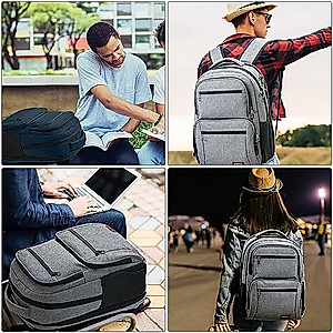 Backpack for Men and Women, School Backpacks for Teen Boys Water Resistant TSA Travel Backpack with USB Charging Port, Business Anti Theft Durable Computer Bag Gifts Fits 15.6 Inch Laptop, Grey