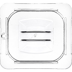Carlisle FoodService Products 10310U07 StorPlus Sixth Size Polycarbonate Universal Handled Food Pan Lid, Clear (Pack of 6)