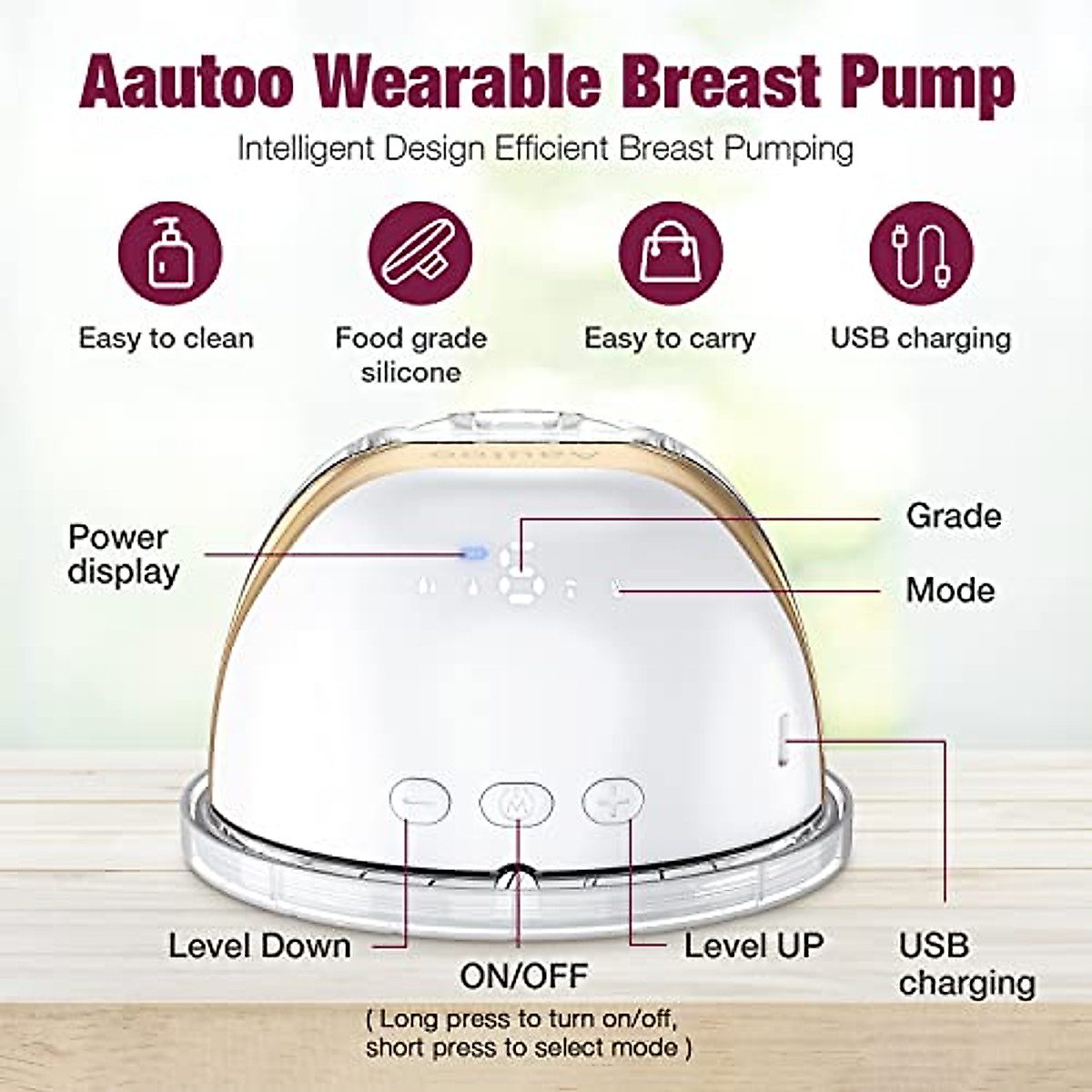 Double Wearable Breast Pump,Portable Wearable Hands Free Breast Pump 1500mAh Electric Breastfeeding Pump with 4 Mode & 21 Level Pumping On The Go