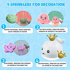 Bath Toys Whale Bath Toy Spray Light Up Whale Automatic Spray Water Bath Bathtub Toys Spray Water Squirt Toy for Toddlers Infants Kids Children Pool Shower Bathroom Toys Spray Water Bath Toy