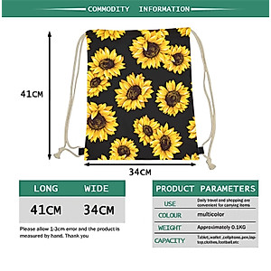 INSTANTARTS Drawstring Backpacks Yellow School Bus Print String Training Gymsack Lightweight Portable School Shoulder Bookbag Back to School