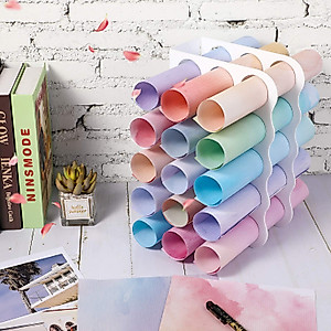 15-Holes Vinyl Storage Rack Acrylic Storage Organizer Multiple Large Holes Display Stand for Vinyl Rolls and More (12 Inch x 7.8 Inch, Aperture 2 Inch) (White)