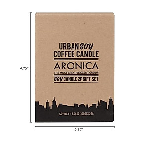 Aronica Coffee Scented Candle - Ideal for Bridal Shower, Baby Shower Hostess Gifts, Soy Candle Gifts for Men & Women, Set of 2, Americano & Espresso, Gift for Man, Father's Day Gift, Man Cave Candle