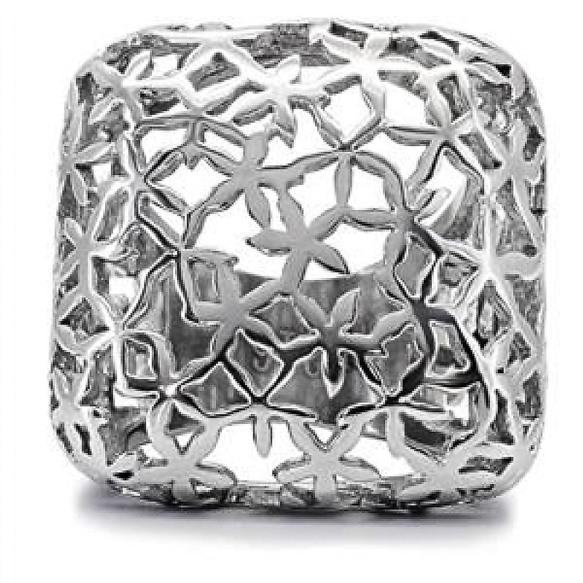 Marimor Jewelry High Polished 25mm Wide Square Stainless Steel 316 Fashion Ring Women's Size 10