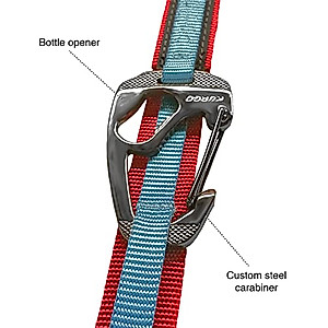 Kurgo 6 in 1 Hands Free Dog Leash , Reflective Running Belt Leash for Dogs, Crossbody & Waist Belt Leash, Carabiner clip, Padded Handle, For Training, Hiking, or Jogging, Quantum Leash, Coastal Blue, Large