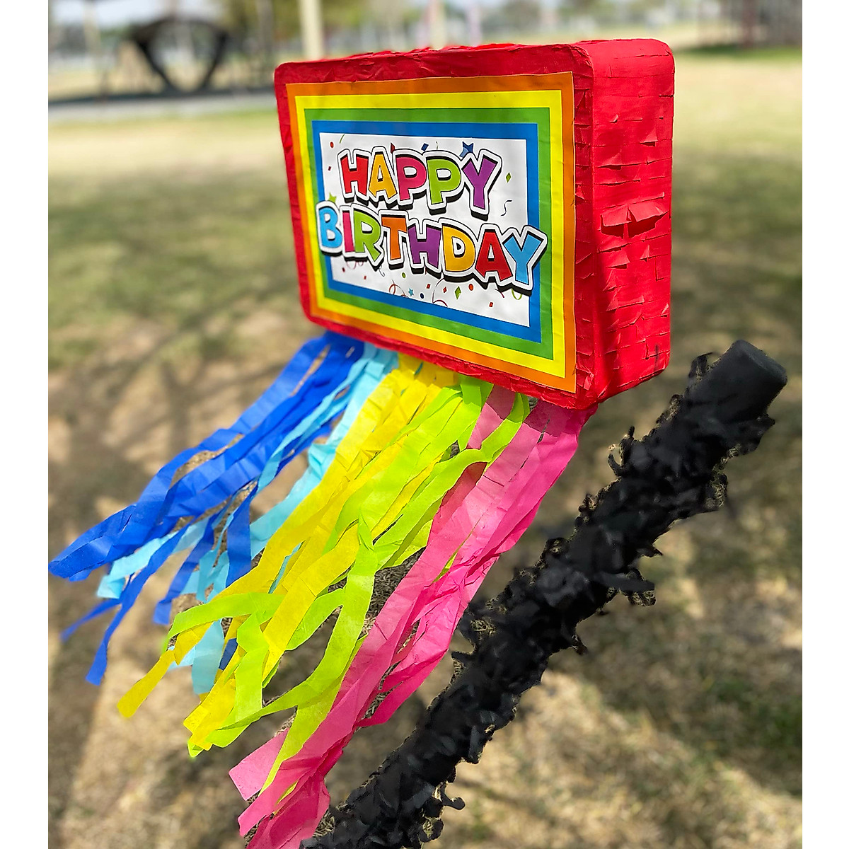 Birthday Piñata 4-Piece Set great for Boy, Girl, and Adult party. Happy Birthday Decorations, fun & unique style, fits candy party favors (16”X10”) durable!