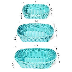 Colorbasket 545183 Hand Woven Waterproof Rectangular, Blue, 3pc Set (51401-204)