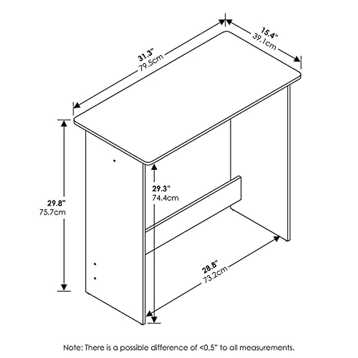 FURINNO Simplistic Study Table, Espresso