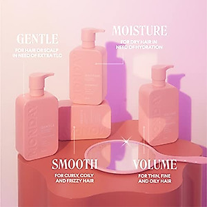 MONDAY Haircare Volume Shampoo 12oz for Thin, Fine, and Oily Hair, Made from Coconut Oil, Ginger Extract, & Vitamin E, 100% Recyclable Bottles (354ml), Pink (10428)