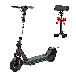 Gotrax Eclipse Ultra Saddle Electric Scooter, 20MPH, 28Miles, Adjustable Handlebar Height, Foldable, Detachable Seat, Cruise Control, Dual Suspension, LED Display, One-step Folding