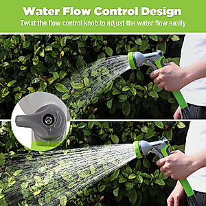 WORKPRO Garden Hose Nozzle - 100% Heavy Duty Metal Water Hose Spray with 8 Adjustable Spray Patterns, Hand Sprayer with Thumb Control for Car Washing, Plants Watering, Pets Showering, Outdoor Fun