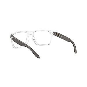 Oakley Men's Ox8156 Holbrook Rx Square Prescription Eyeglass Frames, Polished Clear/Demo Lens, 56 mm
