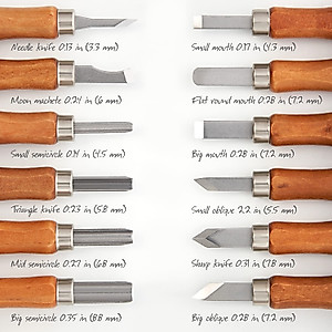 Arteza Wood Carving Tools Kit, 12 Cherry Wood Carving Tools with Steel Nozzles, Craft Supplies for DIY Projects