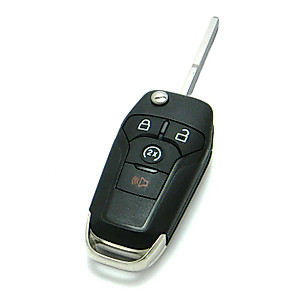 OEM 4-Button Remote Flip Key Fob Compatible with Ford (FCC ID: N5F-A08TDA, P/N: 164-R8134)