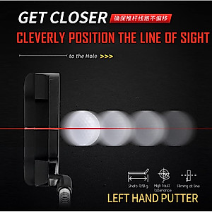 Golf Clubs Left Hand/Right Handed Putter Flex R 950 Steel Shaft Steel Men's Sports Golf Training Aids Golf Putters (Gold,Left Hand)