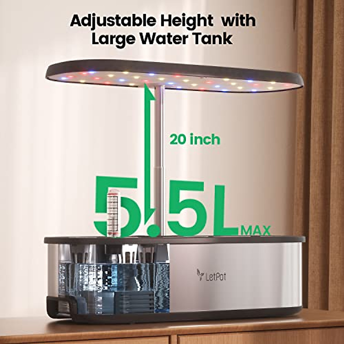 LetPot LPH-SE Hydroponics Growing System, 12 Pods Smart Herb Garden Kit Indoor, Indoor Garden, APP & WiFi Controlled, with 24W Growing LED, 5.5L Water Tank, Pump System, Automatic Timer