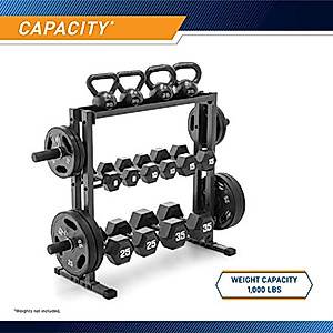 Marcy Combo Weights Storage Rack for Dumbbells, Kettlebells, and Weight Plates DBR-0117