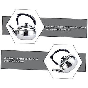 FELTECHELECTR Stainless Steel Teapot Espresso Machine Water Boiling Container Espresso Pitcher Coffee Kettle Travel Kettle Household Water Pot Stovetop Water Tea Kettle Camping Tea Kettle Silver