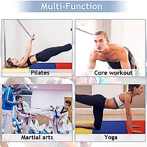 Gymnastics Mat Tumbling mats for Home Gym, Folding Extra Thick Exercise mat, 6’x2’ Anti-Tear Lightweight Tumbling Mats with Carrying Handles, Crash Panel Mat for Kids Adults, CM