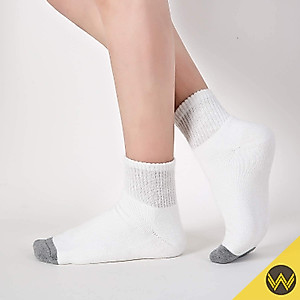 WANDER Men's Athletic Ankle Socks 3-8 Pairs Thick Cushion Running Socks for Men&Women Cotton Socks 7-9/9-12/12-15 (8 Pair A-white, Shoe Size: 9-12)
