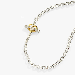 Alex and Ani Cross And Heart Bracelet, Sterling Silver