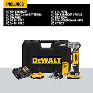 DEWALT 20V MAX* PEX Expander Tool Kit, 1-Inch (DCE400D2)