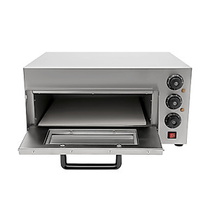Electric Pizza Oven, Indoor Countertop Pizza Oven with Handle & Removable Tray, Adjustable Temp, Commercial Pizza Maker for Kitchen, Camping, Party