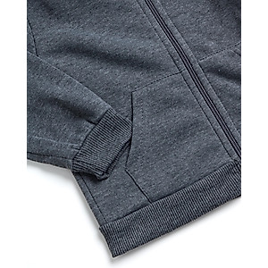 Quad Seven Boys' Active Sweatsuit - 2 Piece Fleece Zip Hoodie Sweatshirt and Sweatpants - Basic Solid Jogger Pants Set (2T-7), Size 7, Charcoal