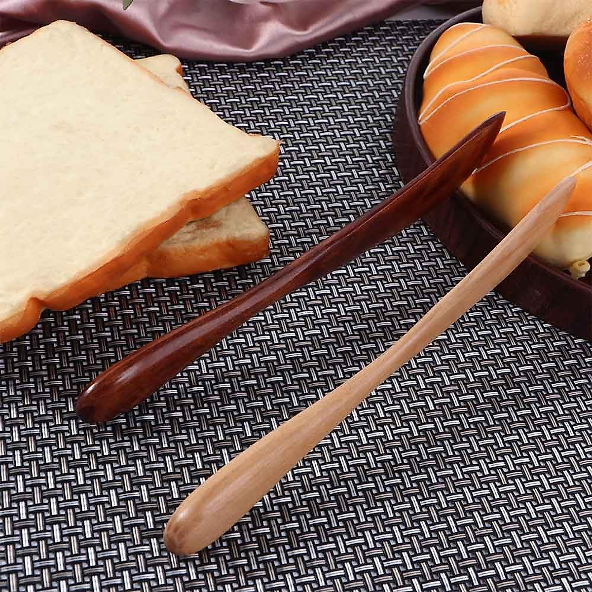 Leadigol 4PCS Wooden Butter Scraper,Non Stick Thick Handle Wood Butter Japan Style Butter Spreader for Kitchen