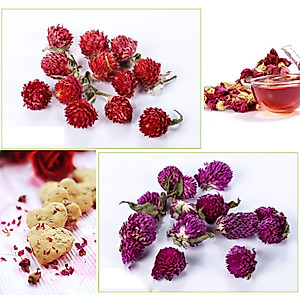 PNANA Dried Flowers- Edible Herbs Bulk of Lavender Buds, Rosebud, Jasmine, Chamomile, for Bath Bomb, Candle, Soap Making Kit