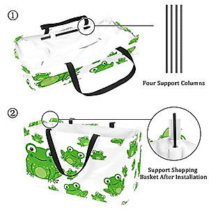 RATGDN Large Rectangular Baskets for Storage, Cute Frog Pattern Closet Storage Bins Organizing Baskets