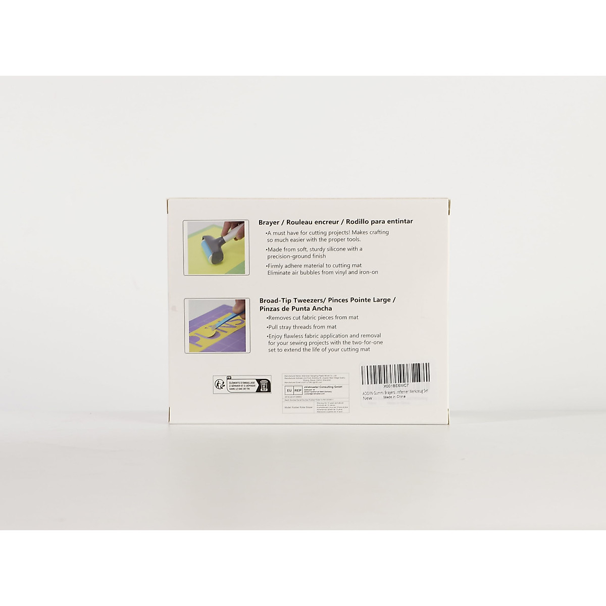 AOOIIN Rubber Brayer Roller & Mat Tweezers Remover Tool Set Craft Stamping Brayers for Cricut/Silhouette/Brother and Printmaking