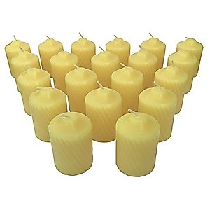 General Wax 15 Hour Scented Votive Candles 20 Candles Per Box with Texured Finish (Yellow Lemon Scent)