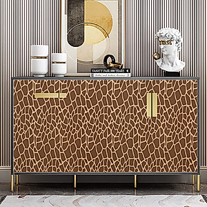 Brown Geometric Peel and Stick Wallpaper Decorative Self Adhesive Geometric Contact Paper Shelf Liner Countertop Cabinets Furniture Vinyl Film Sticker 17.7" x 117"