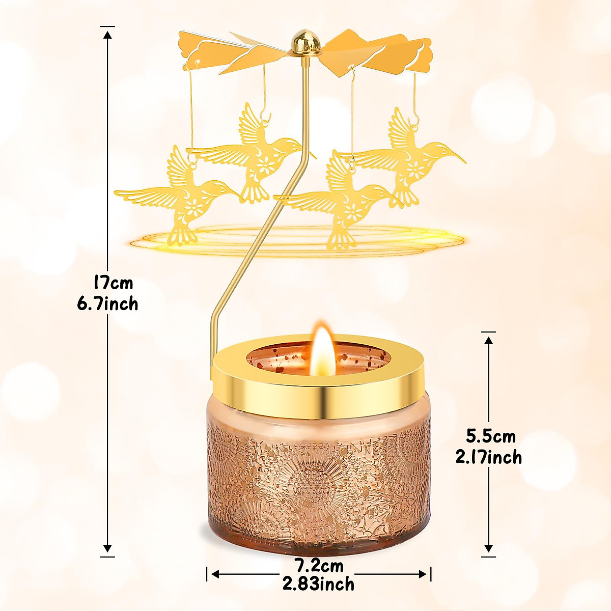 Hummingbird Gifts for Women, Unique Birthday Candle Gifts for Women, Rotatable Lavender Scented Candles with Gift Box, Gift Ideas for Birthday, Anniversary Day，Holloween Christmas