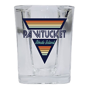 Pawtucket Rhode Island 2 Ounce Square Base Liquor Shot Glass Retro Design