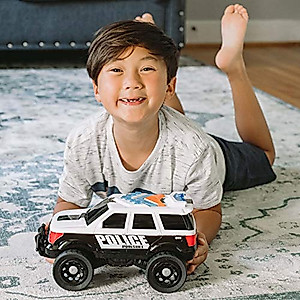Sunny Days Entertainment Large Police Car – Lights and Sounds Vehicle with Motorized Drive and Soft Grip Tires | Rescue SUV Patrol Toy for Kids – Maxx Action