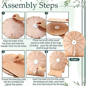 Memorywuu Wedding Game Spinning Wheel 11.4 Inch Erasable Spin The Wheel Game Prize Wheel Spinner with Stand for Wedding Engagement Party Family Games Baby Shower(Wood Color)